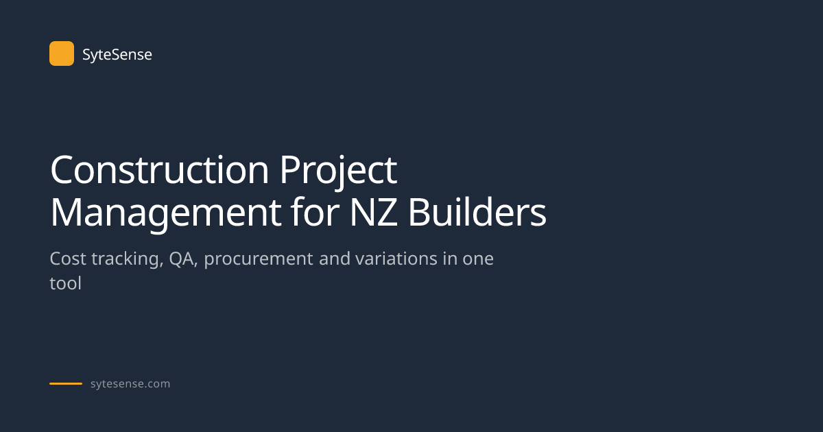 SyteSense — Construction Project Management for NZ Builders